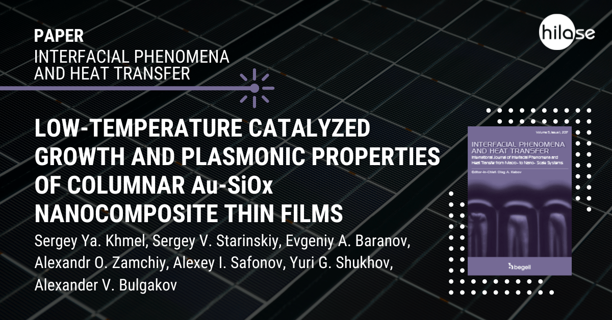 Low-temperature catalyzed growth and plasmonic properties of columnar ...
