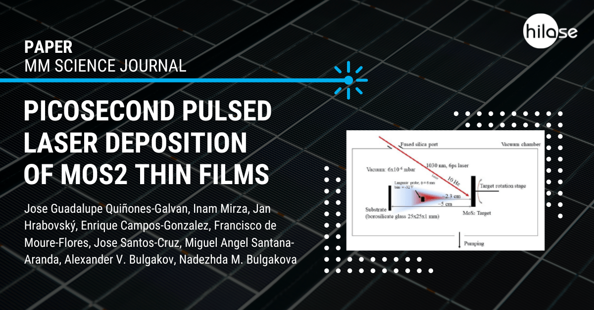 Picosecond pulsed laser deposition of MOS2 thin films – HiLASE